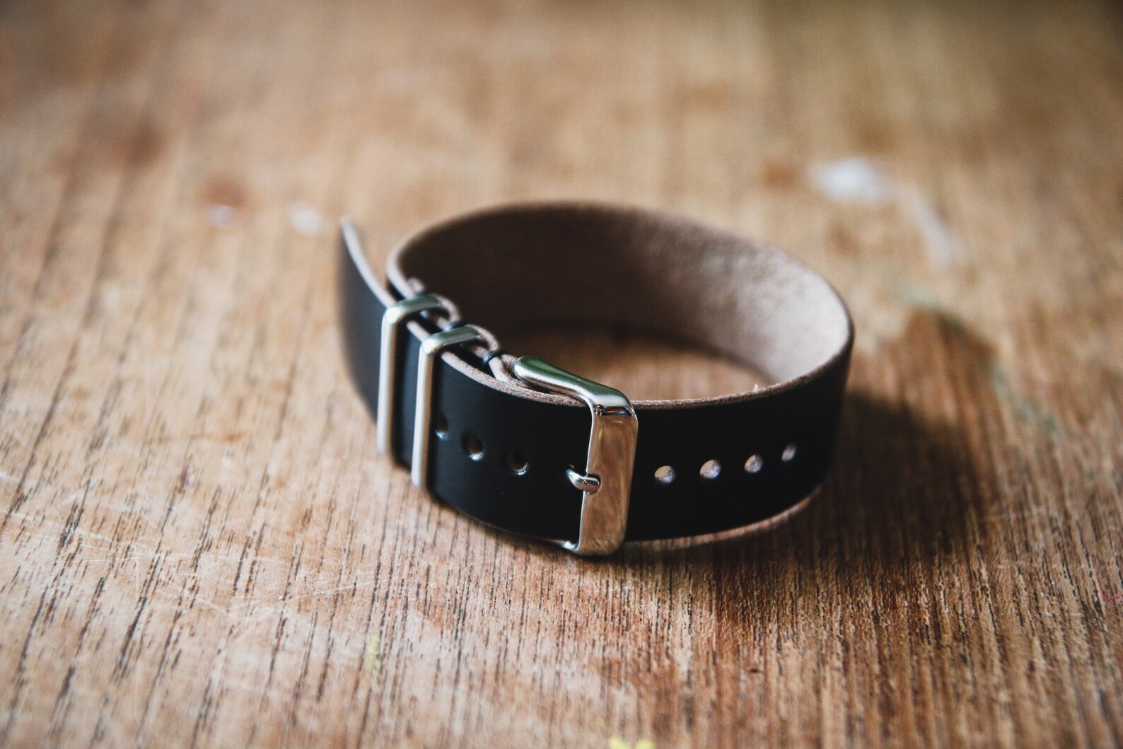 Horween Black Chromexcel Watch Strap in 20 Mm - Etsy