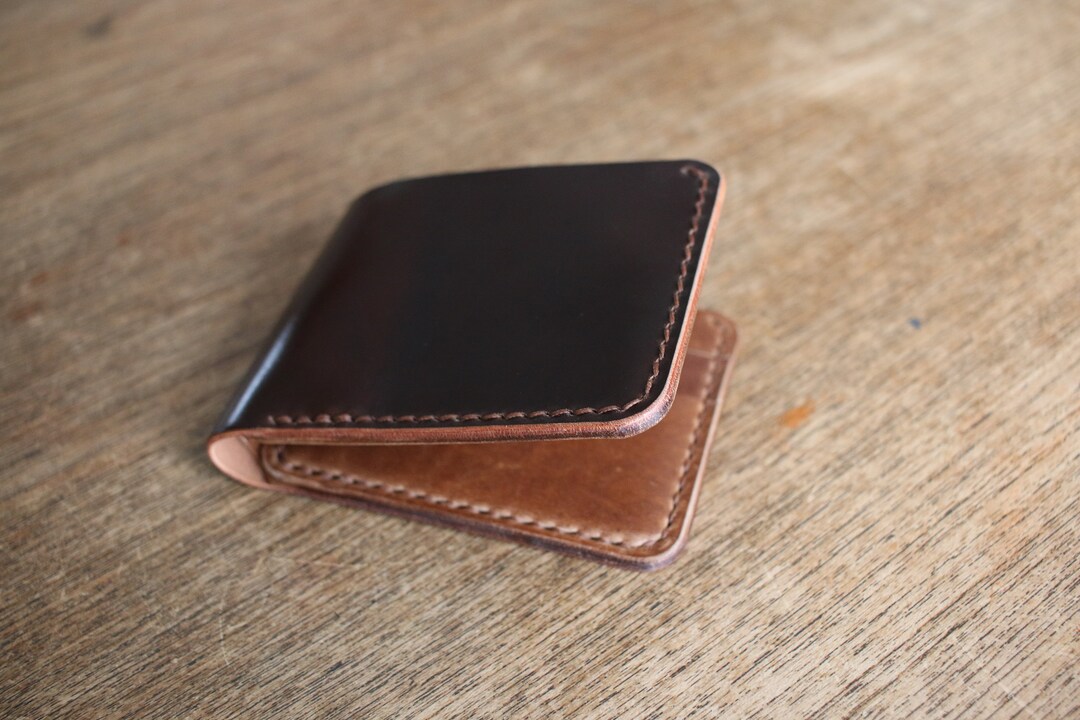 Horween Shell Cordovan Traditional Leather Bifold Wallet (armagnac) - Etsy