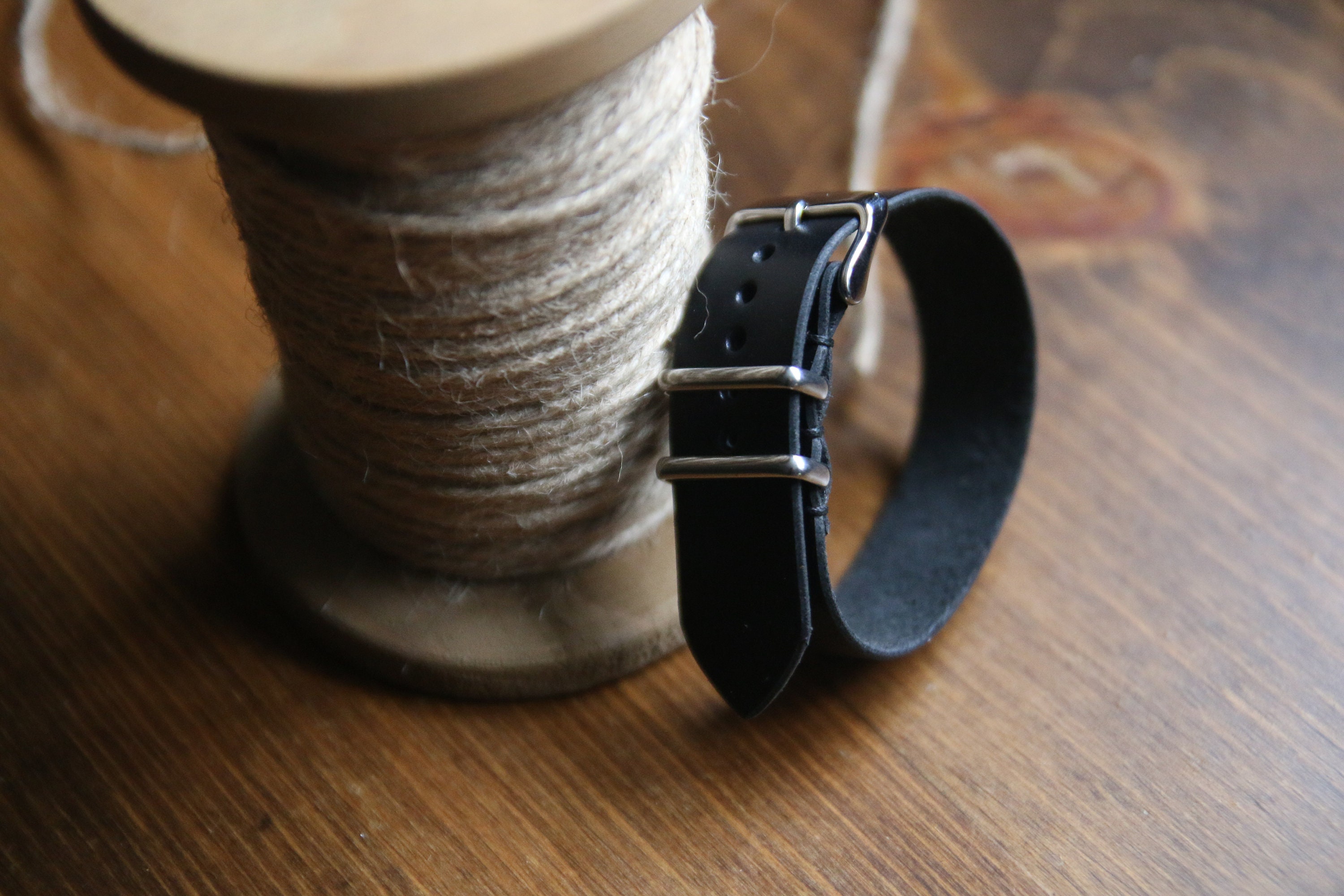 Horween Black Chromexcel Watch Strap in 20 Mm - Etsy