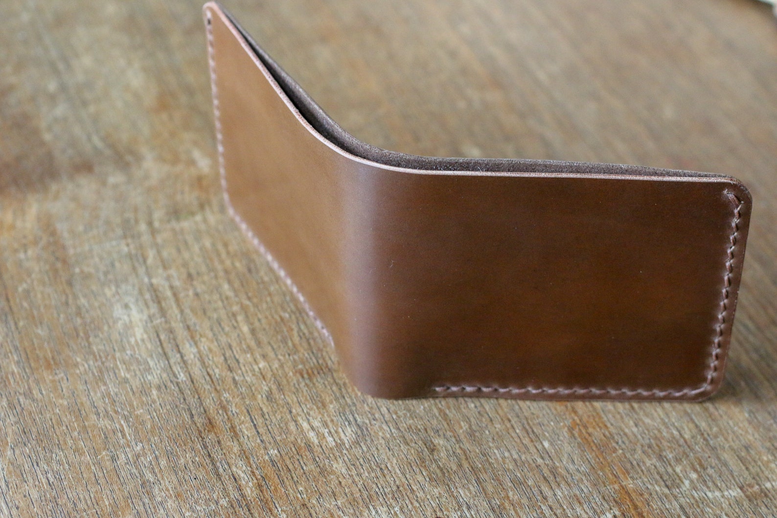 Horween Shell Cordovan Traditional Leather Bifold Wallet | Etsy