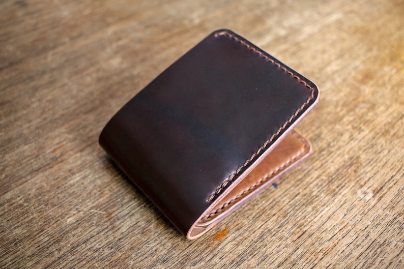 Horween Shell Cordovan Traditional Leather Bifold Wallet | Etsy