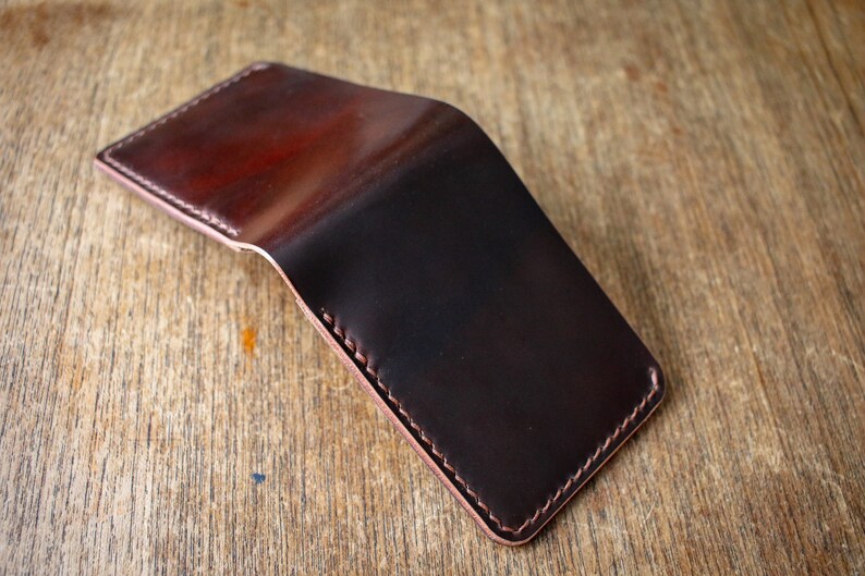 Horween Shell Cordovan Traditional Leather Bifold Wallet | Etsy