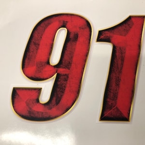 SALE! 20” Tall and 5” Tall Racing Number 91 - Full Color Print to Look ...