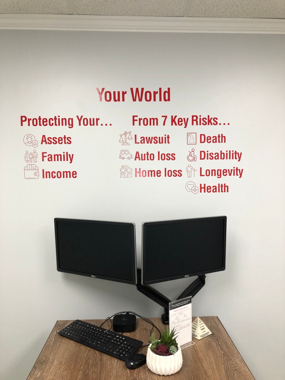 Your World Insurance Office Wall 22x50 Vinyl Decal - Etsy