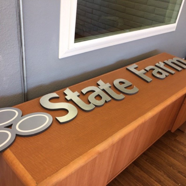 State Farm office sign 1/2 black foam letter with | Etsy
