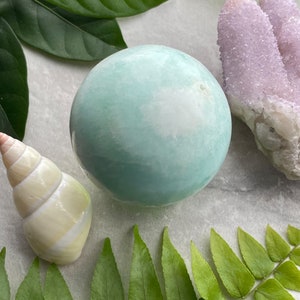 Caribbean Calcite Sphere Blue Green Crystals Crystal Healing Rocks and ...