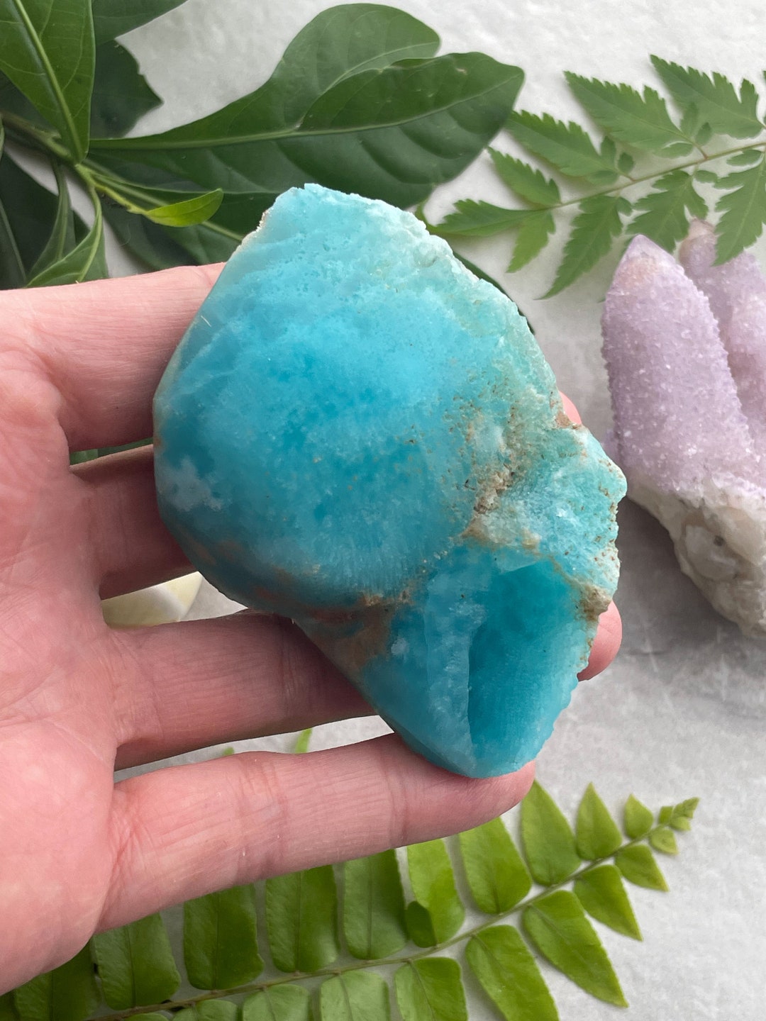 Blue Aragonite, Natural Rough Minerals, Cabinet Specimen, Crystal ...