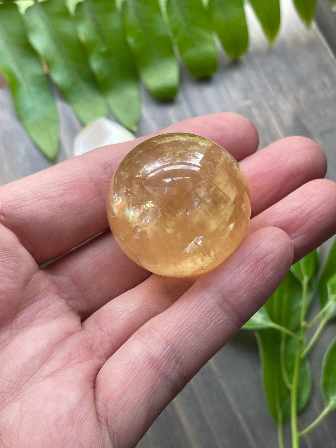 Golden Optical Calcite Spheres, Rainbows, 1.2 Wide, Metaphysical ...
