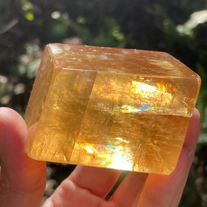 Golden Optical Calcite Crystal Iceland Spar Yellow Calcite Calcite ...