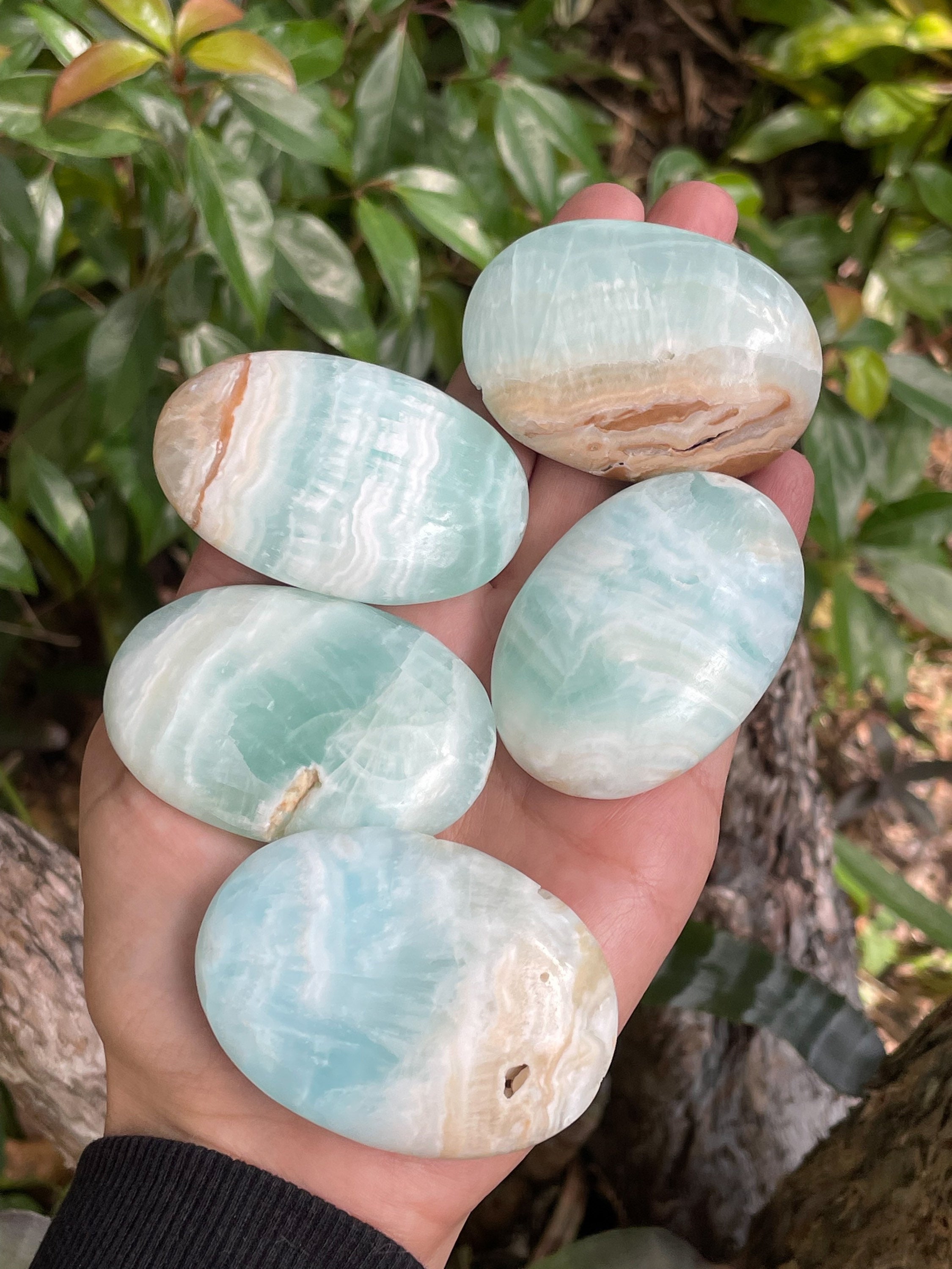 Rocks & Geodes Caribbean calcite palm stones Home Décor etna.com.pe