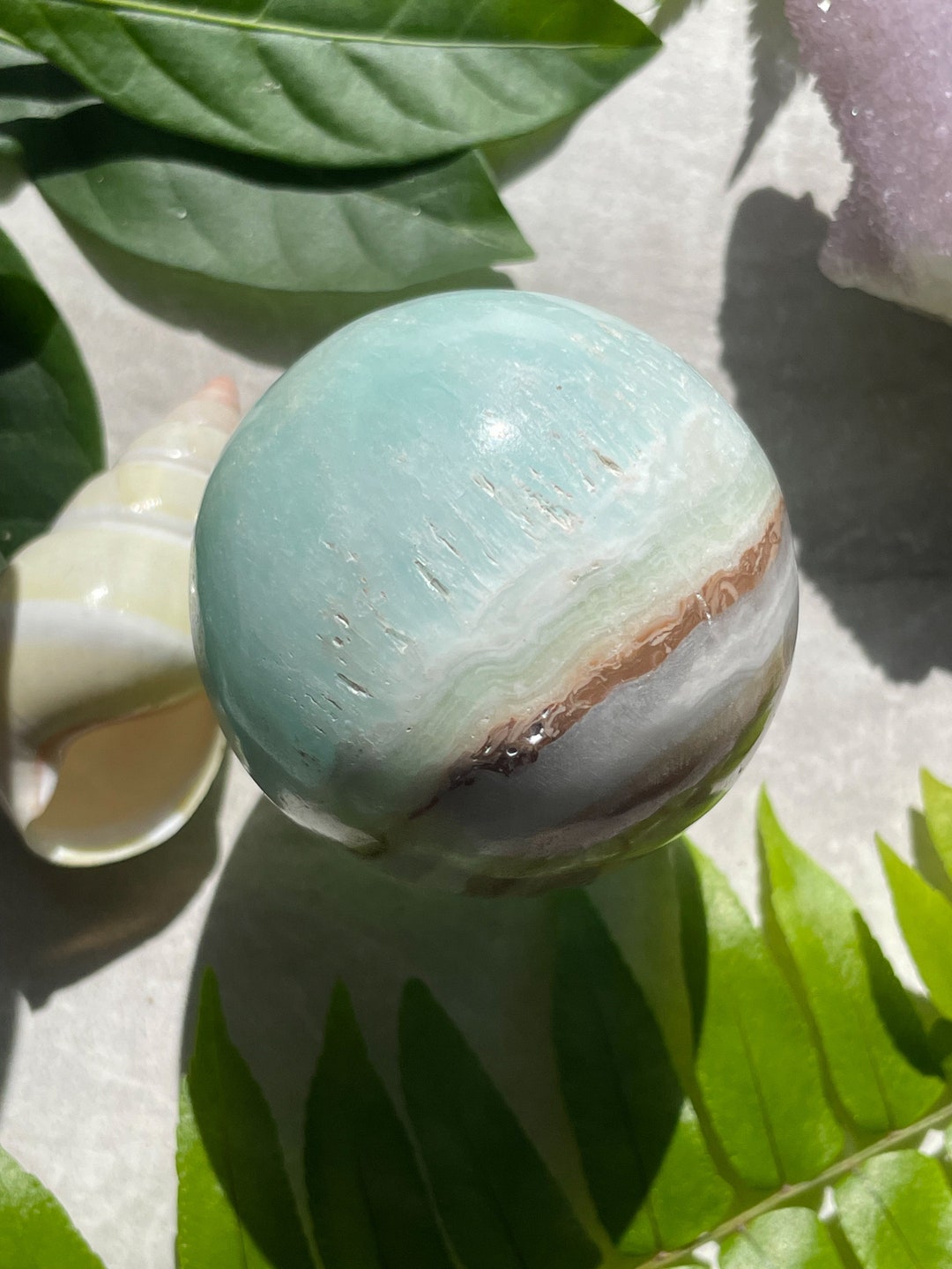 Caribbean Calcite Sphere Blue Green Crystals Crystal Healing Rocks and ...