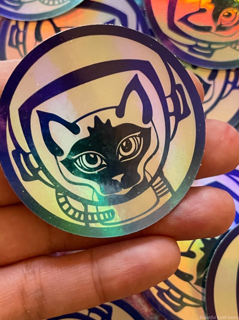 Siamese Cat Astronaut Sticker: Holographic Space Kitty - Etsy