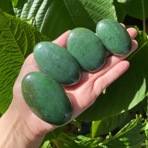 Jade Palm Stone, Nephrite Jade, Green Jade Stone, Meditation Stone ...