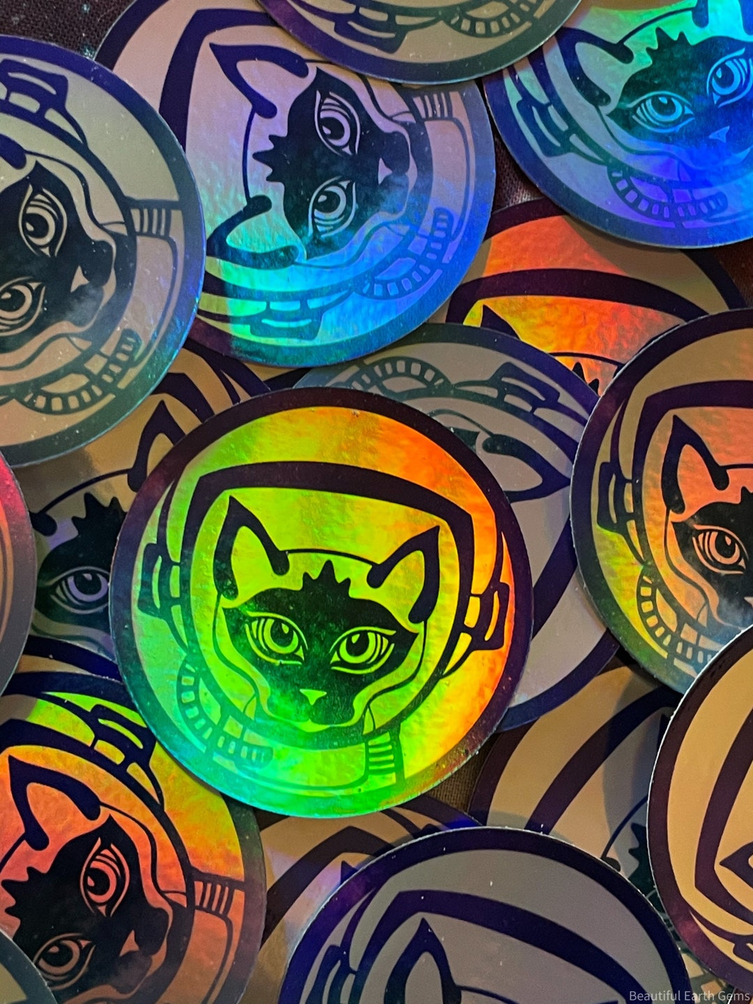 Siamese Cat Sticker, Cat Astronaut, Holographic Cat Sticker ...