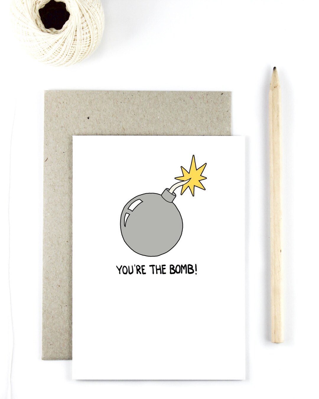 You're the Bomb Thank You Card - Etsy