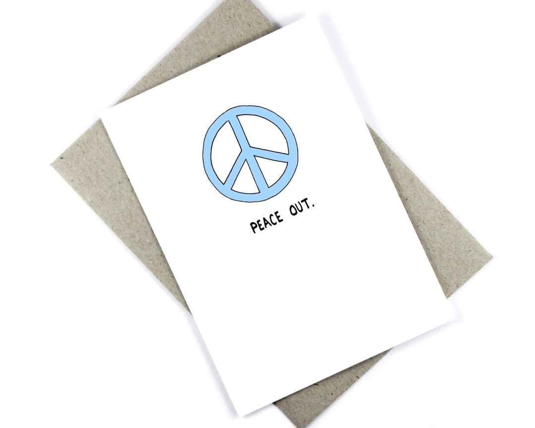 Funny Farewell Card Peace Out Bon Voyage Goodbye - Etsy