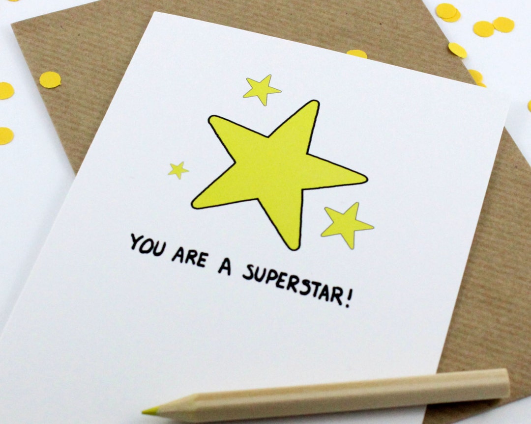 You Are A Superstar Thank You Card - Etsy