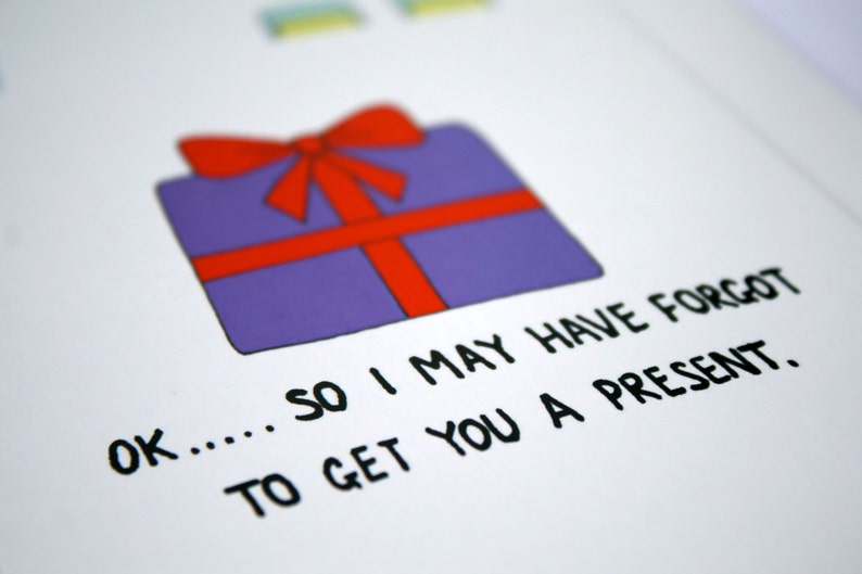 Funny Birthday Card Forgotten Birthday Present - Etsy