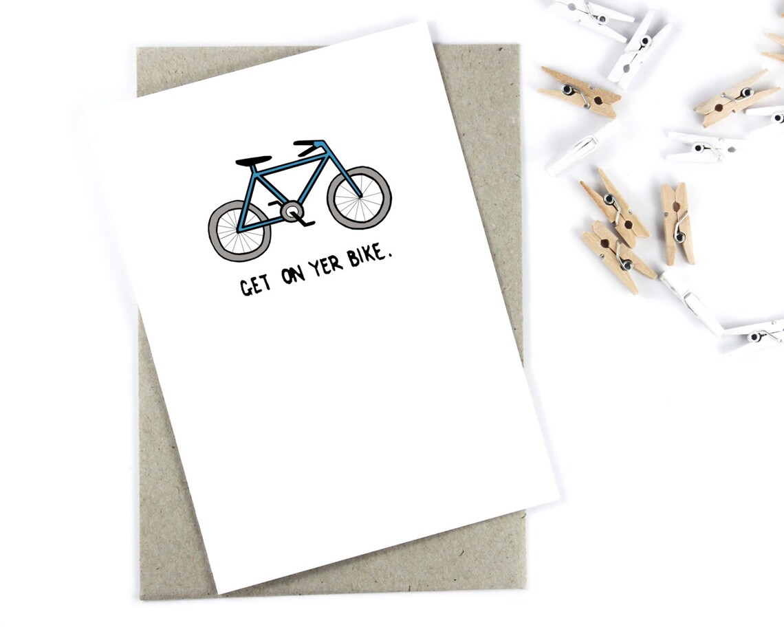 Funny Farewell Card Get on Yer Bike Good Bye Bon Voyage - Etsy