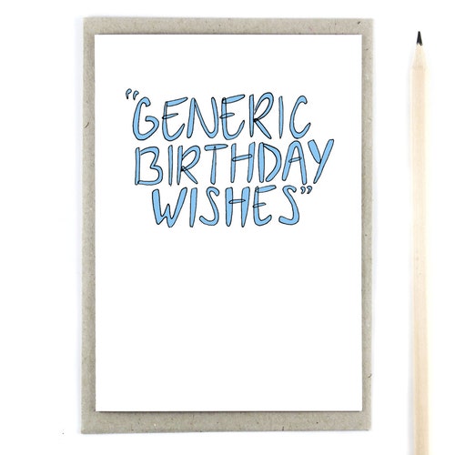 Funny Birthday Card Generic Birthday Wishes - Etsy