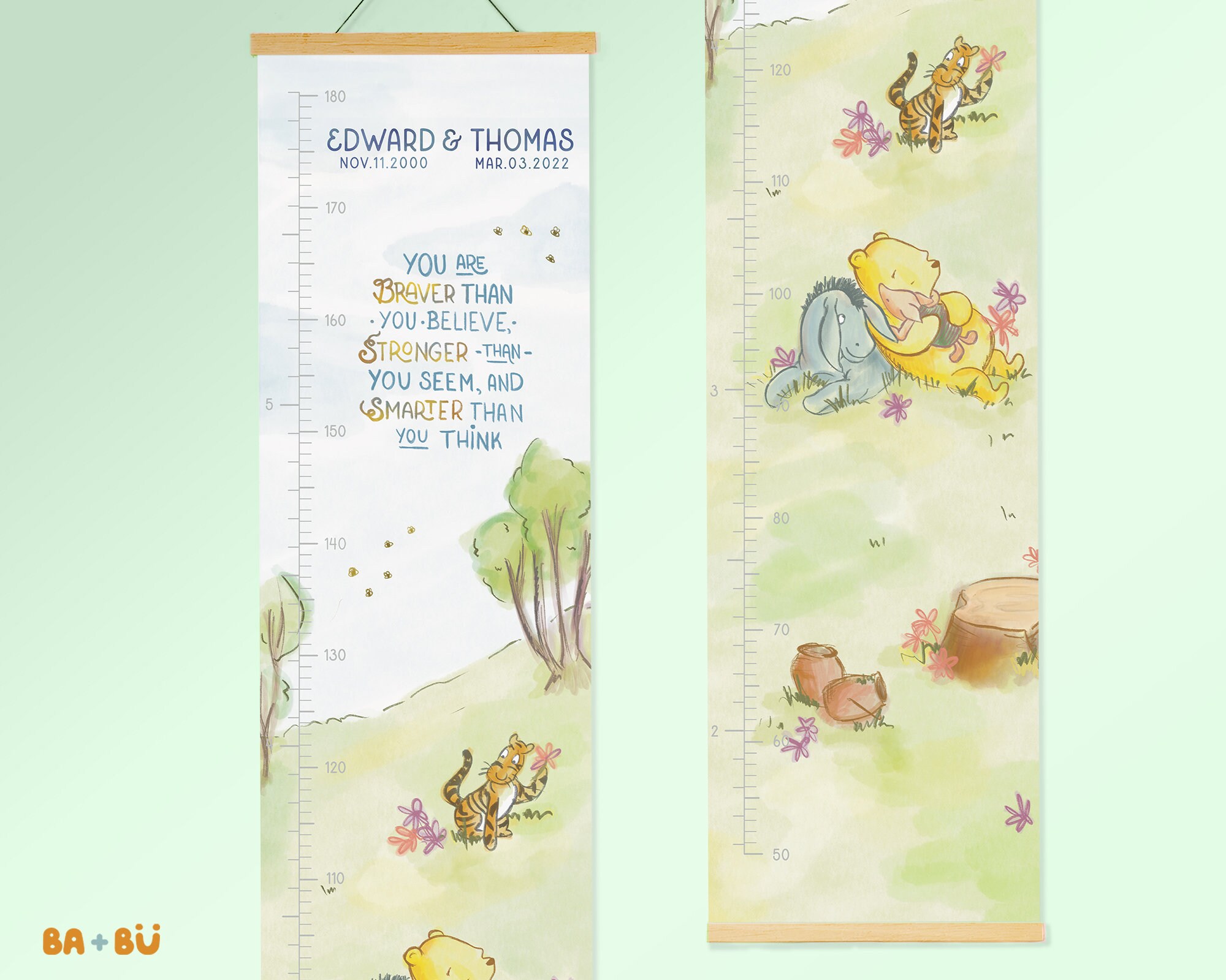 Custom Classic Winnie the Pooh Quote Height Chart | Growth Chart ...