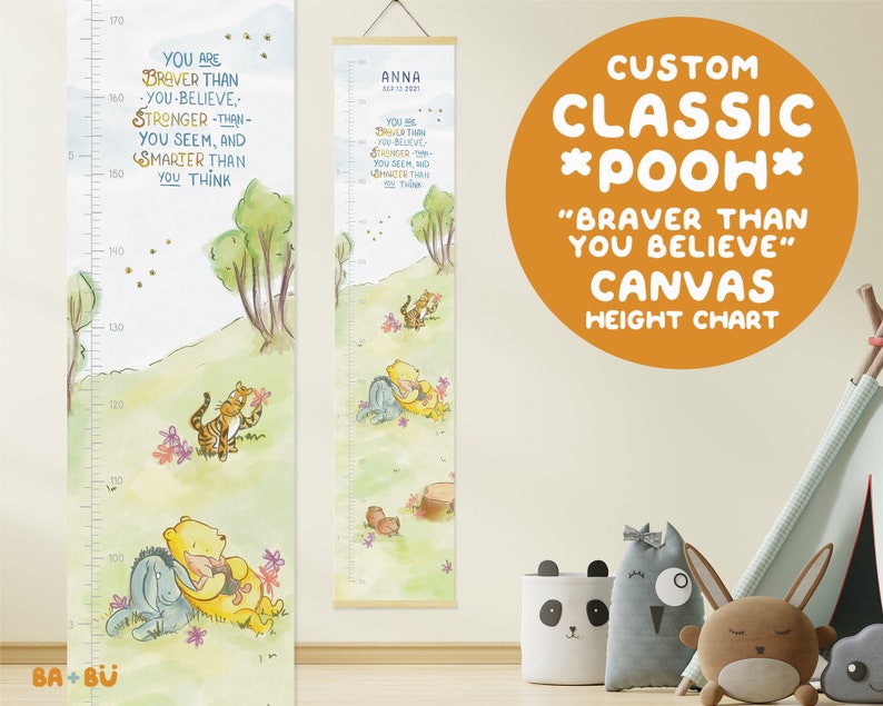 Custom Classic Winnie the Pooh Quote Height Chart Growth - Etsy