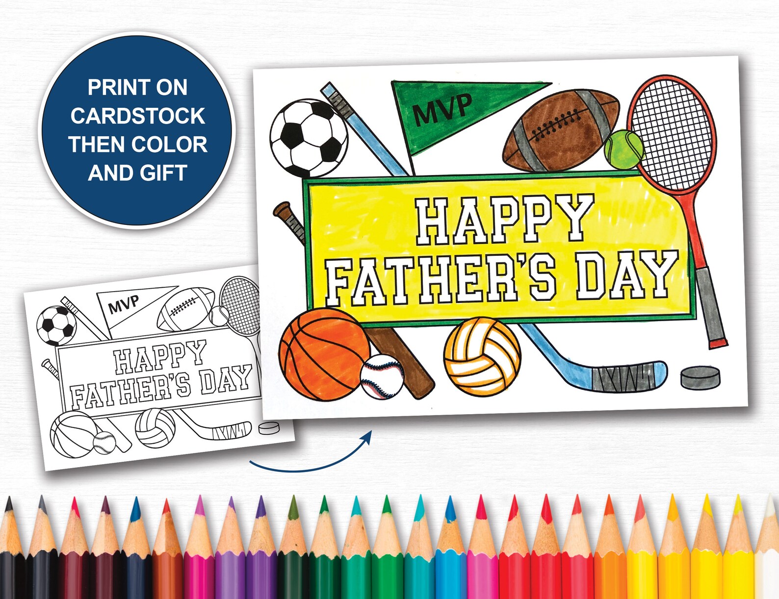 DIY Fathers Day Coloring Page Card Craft From Kids, DIY Foldable ...