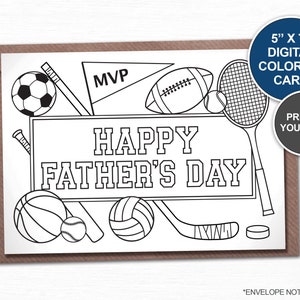 DIY Fathers Day Coloring Page Card Craft From Kids, DIY Foldable ...
