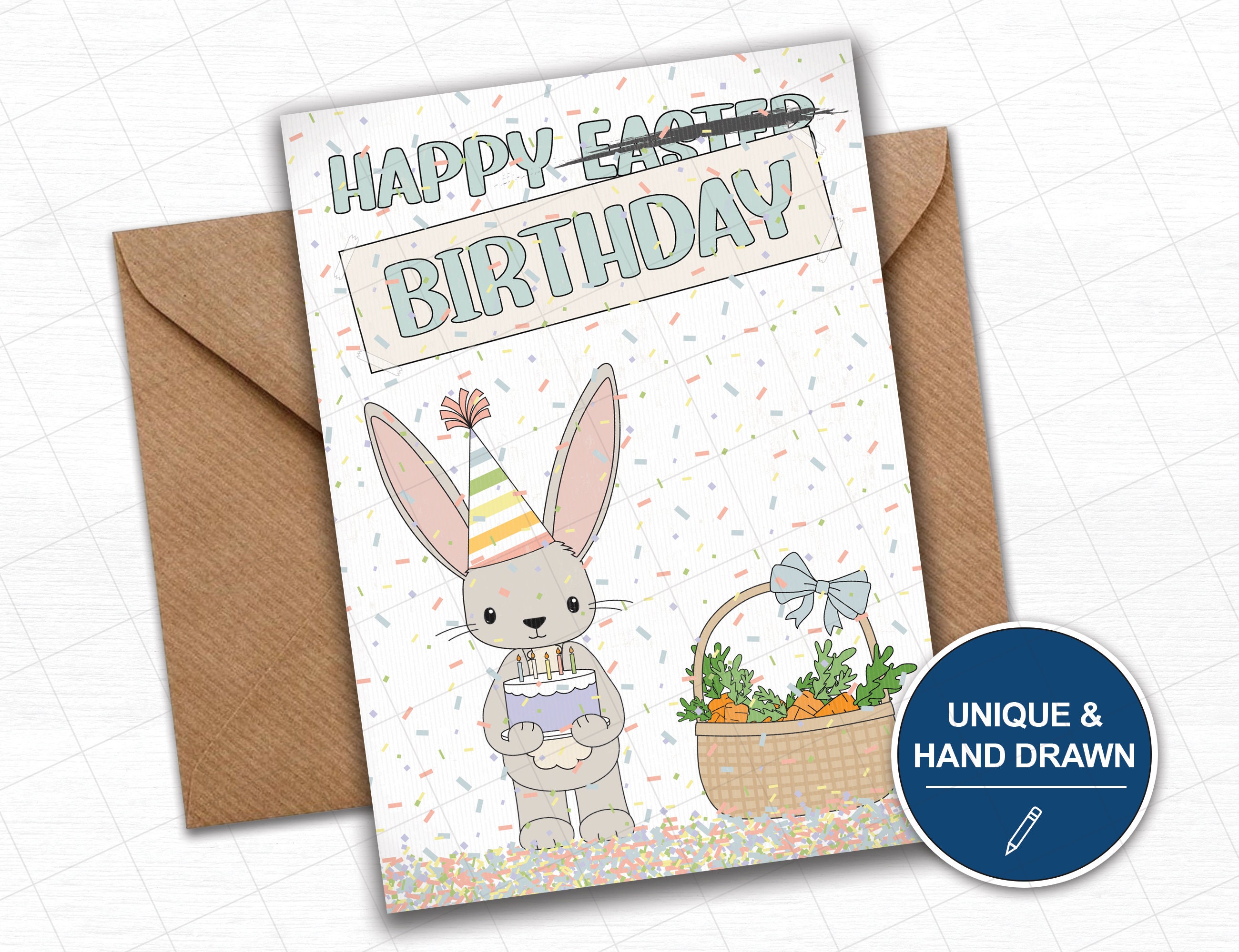 Funny April Easter Birthday Card, Illustrated Printable Card, Multiple ...