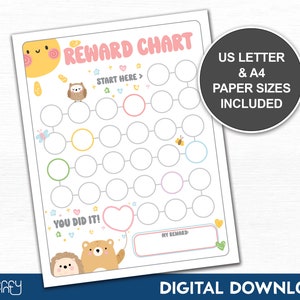 Printable Reward Training Chart for Toddler, Kid Reward Chart Resource ...