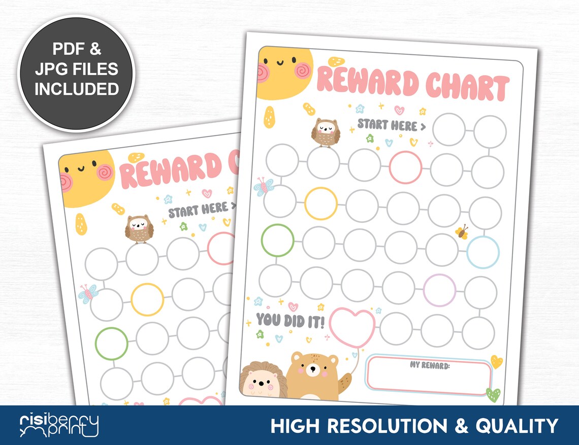 Printable Reward Training Chart for Toddler Kid Reward Chart - Etsy