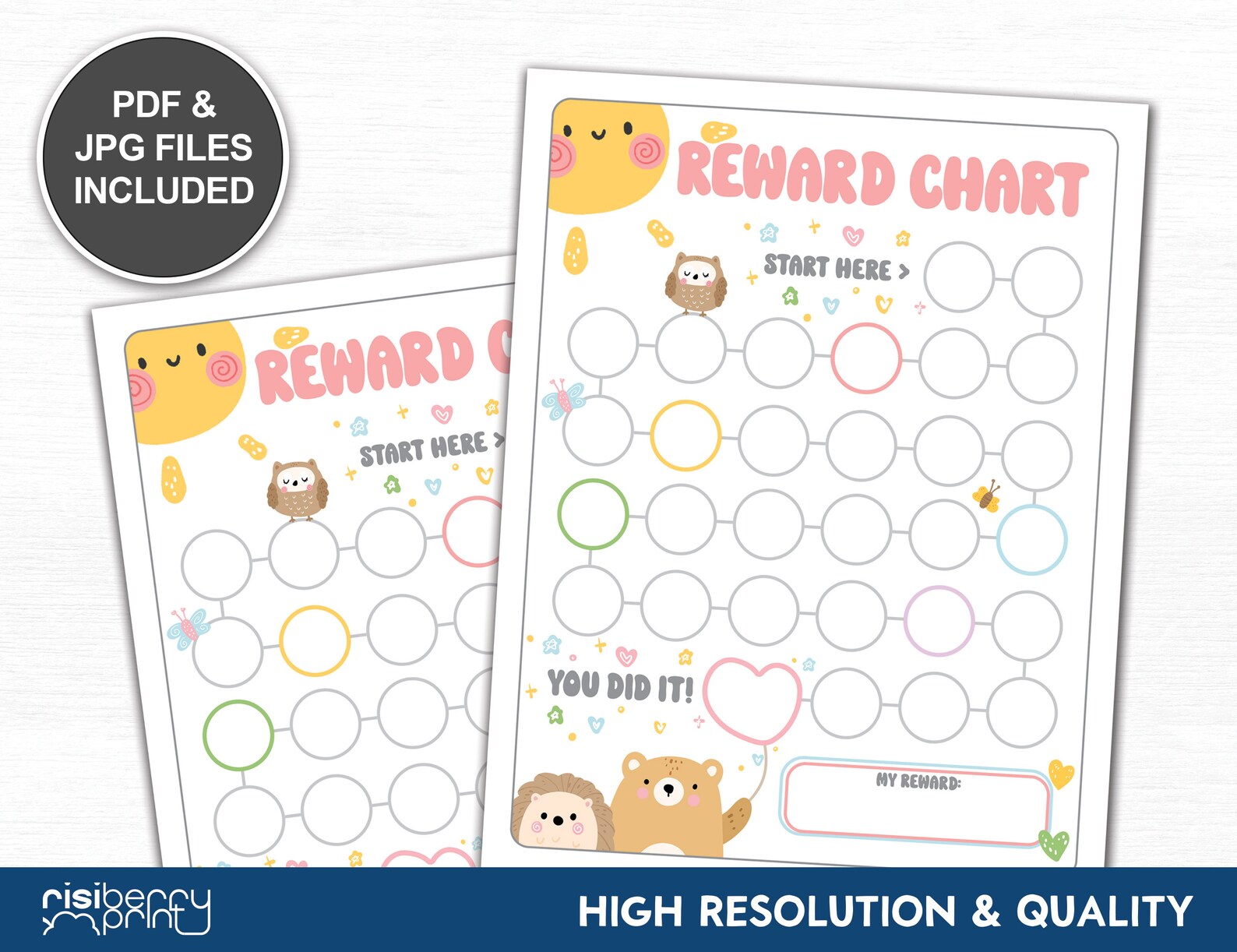 Printable Reward Training Chart for Toddler, Kid Reward Chart Resource ...