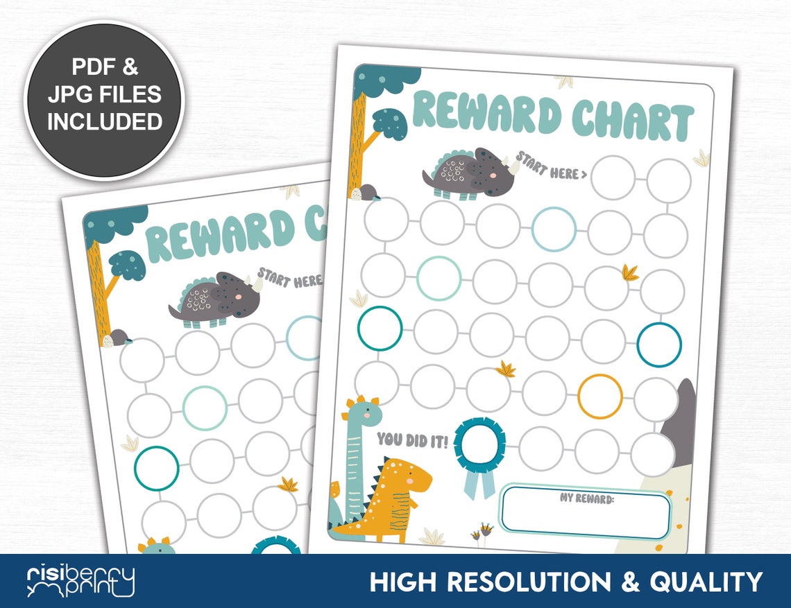Dinosaur Printable Kids Reward Chart, Toddler Reward Chart Resource ...