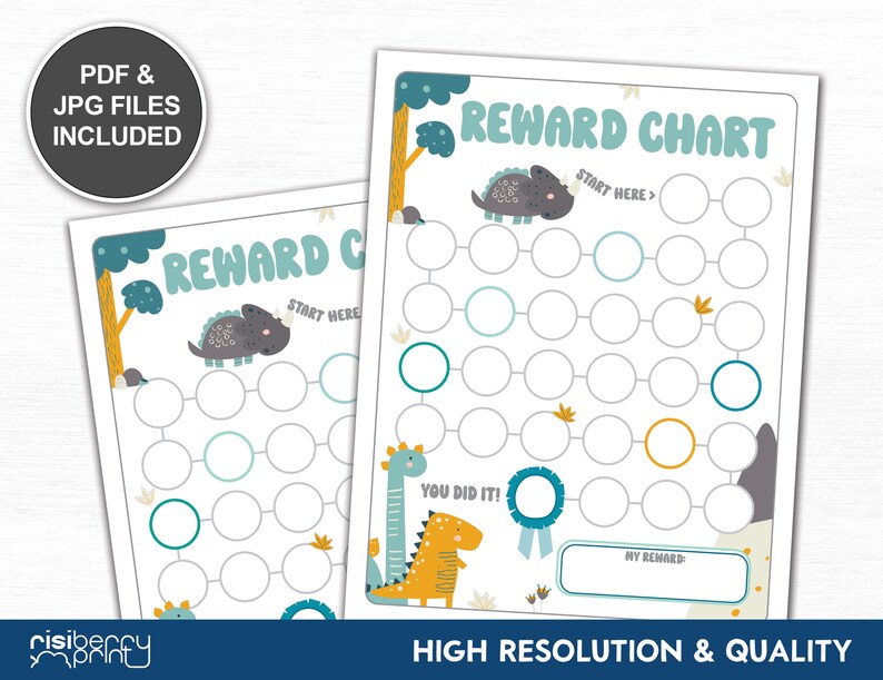 Dinosaur Printable Kids Reward Chart, Toddler Reward Chart Resource ...