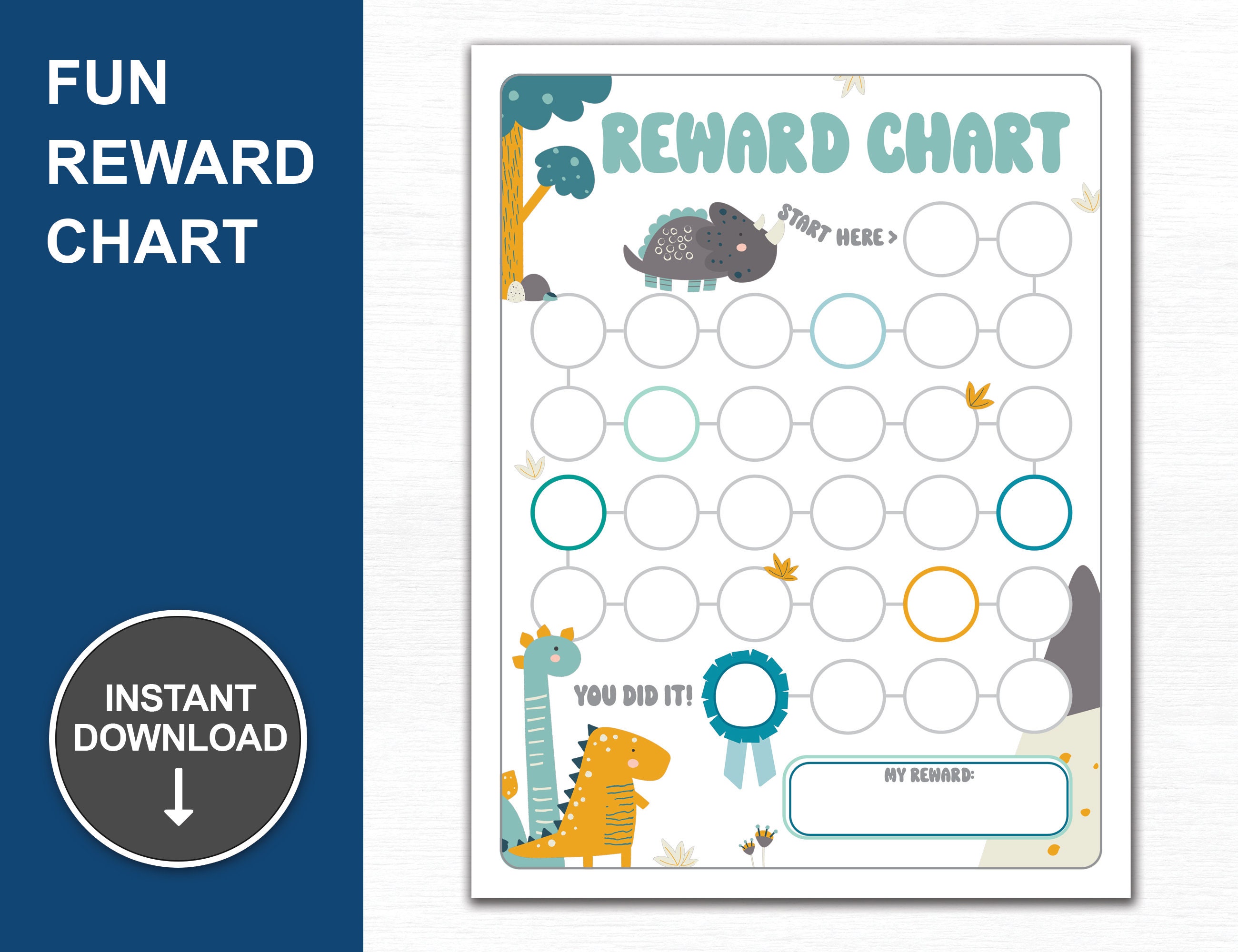 Dinosaur Printable Kids Reward Chart, Toddler Reward Chart Resource ...