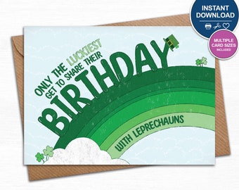 Funny St. Patrick's Day Birthday Card, Printable, Can't Wait to ...