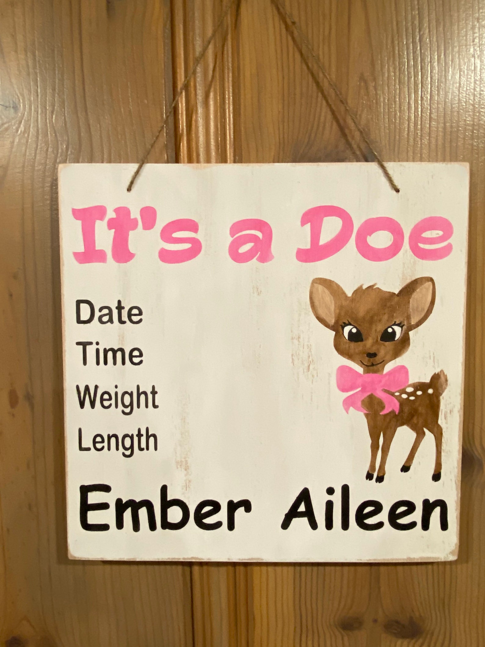 It's a Doe Birth Announcement Door or Wall Hanging. - Etsy