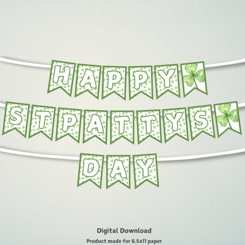 St. Patrick's Day Banner, DIY St. Patrick's Day Decor, St. Patty's ...