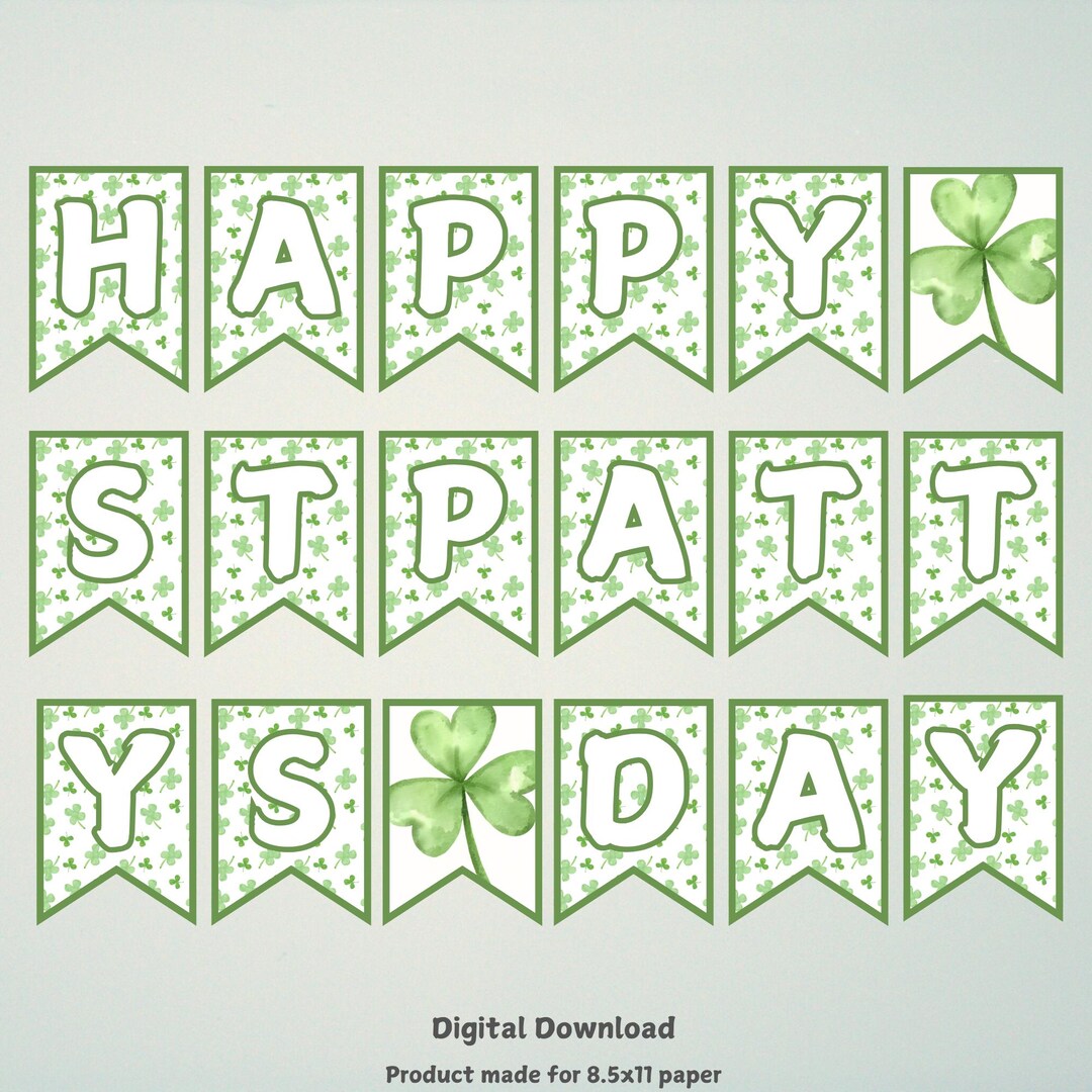 St. Patrick's Day Banner, DIY St. Patrick's Day Decor, St. Patty's ...