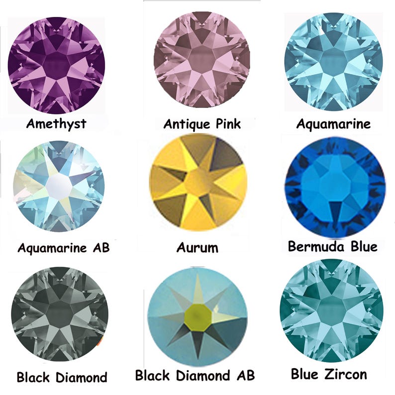 Colors A - L, Austrian Crystal Rhinestones: Flatback, Non-hotfix, 2088 ...