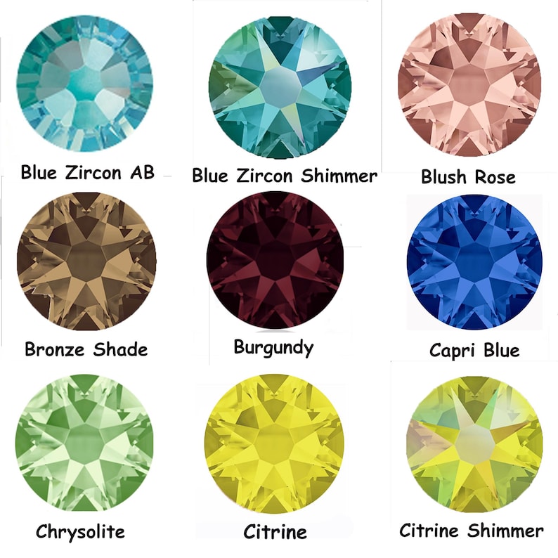 Colors A - L, Swarovski Crystals: Flatback, Non-hotfix, 2088 Xirius Cut ...