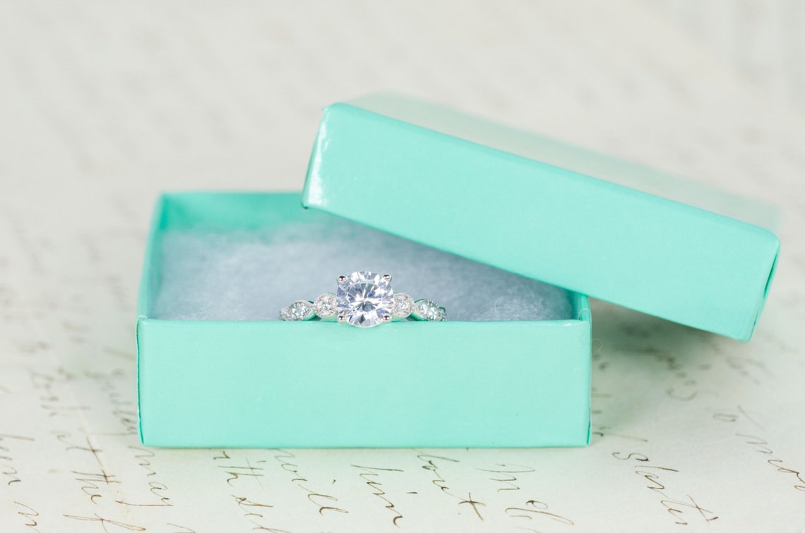 Art Deco Engagement Ring - Round Cut - Promise Ring - Purity Ring ...