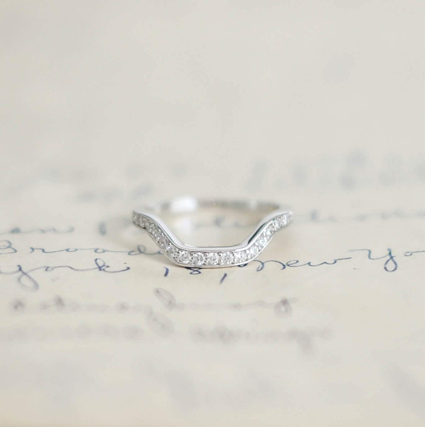 Silver Art Deco Ring Sterling Silver Ring CZ Wedding Set - Etsy