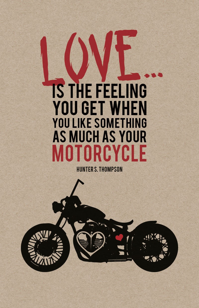 Love Is... Motorcycle Print on 12pt Natural Kraft Paper - Etsy