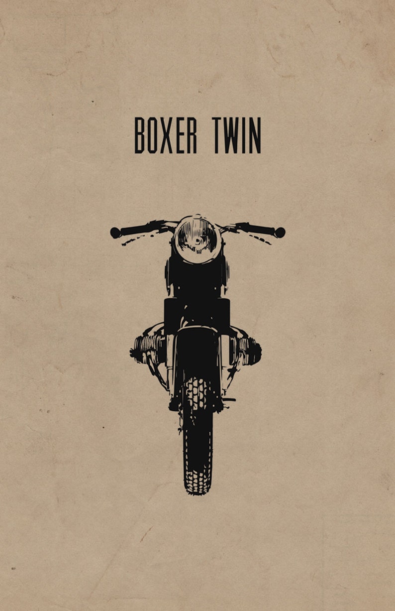 Boxer Twin Motorcycle Print - Etsy