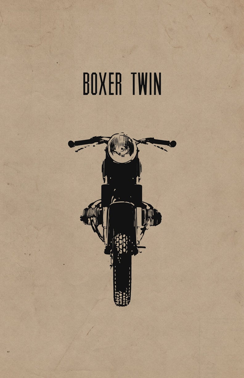 Boxer Twin Motorcycle Print - Etsy