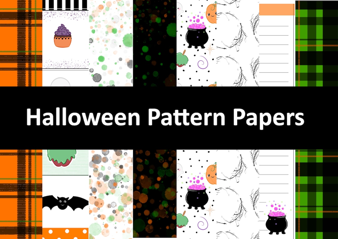 Halloween Digital Paper, Printable Paper Pack, Set of 9 - Etsy