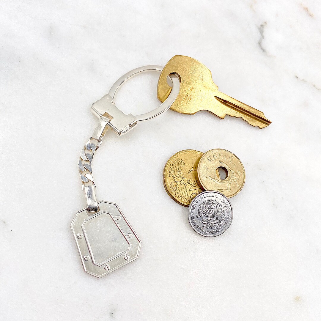 Classic Sterling Silver Screw Head Keychain - Etsy