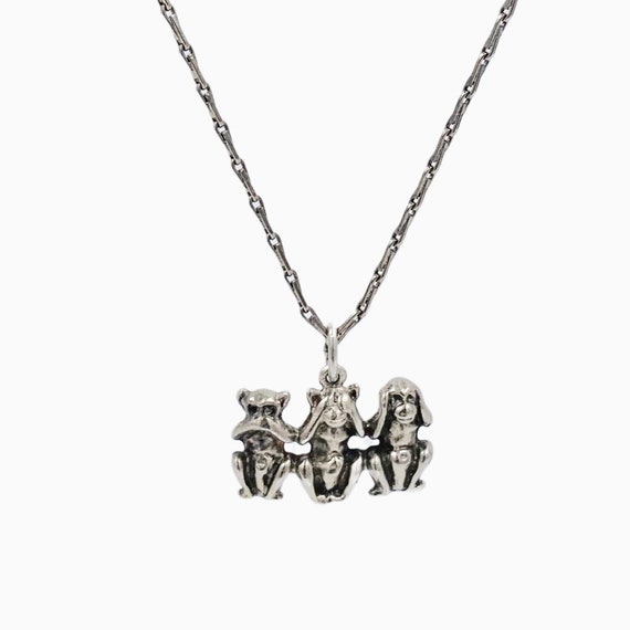 Three Wise Monkeys Necklace - Etsy