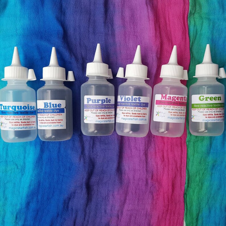 Purple Tie Dye Kit 6 BRIGHT Colours 125ml Bottles Dyes 3 5 Adult T ...